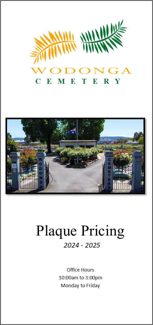 Brochures – Wodonga Cemetery